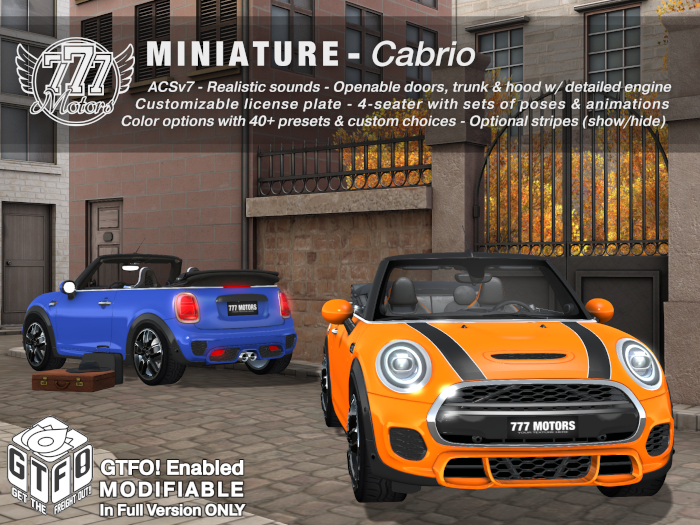 Second Life Marketplace - [777] Miniature-CABRIO (boxed)
